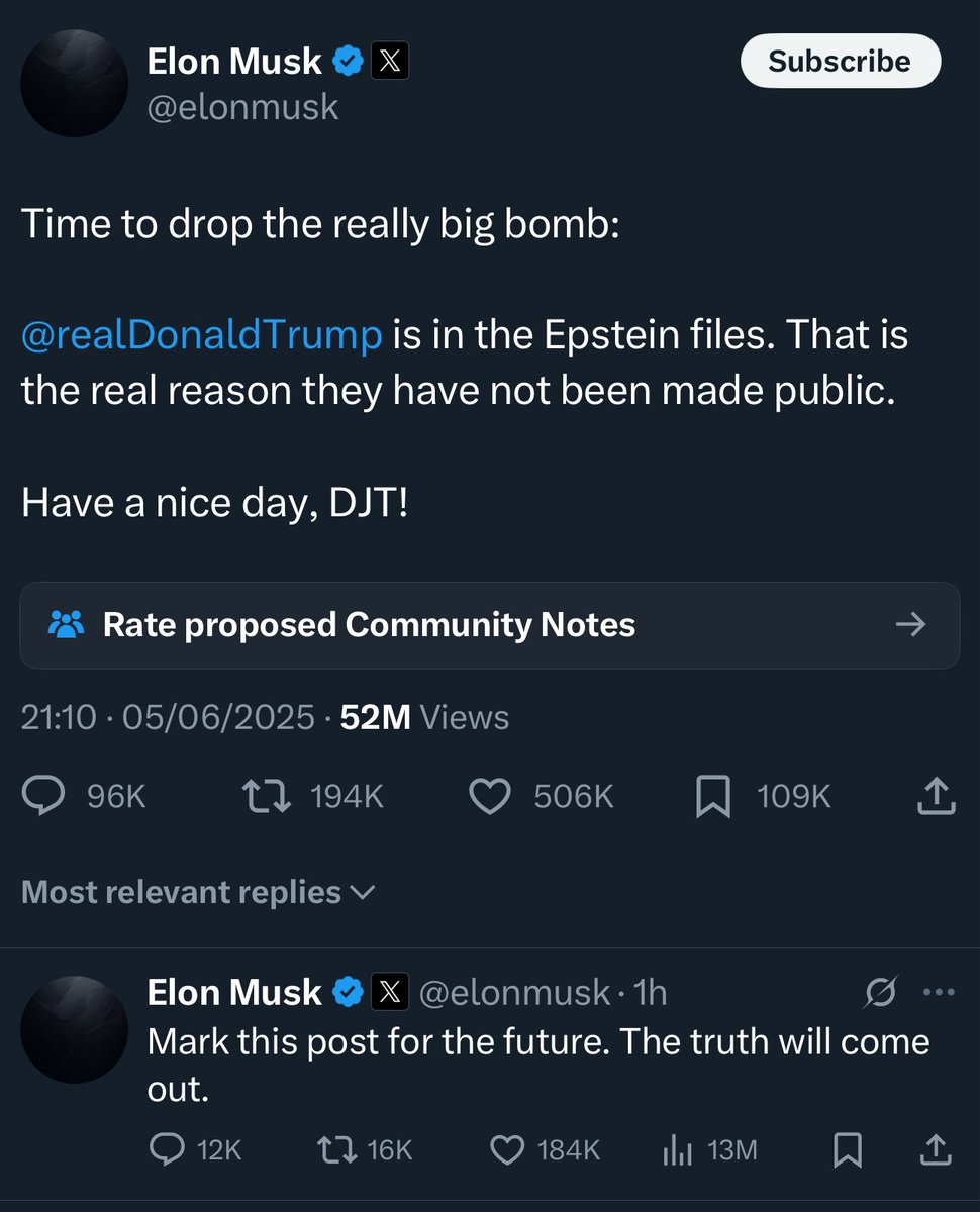 Musk Deletes Post Linking Trump to Epstein, Vows Apology if Files Are ...