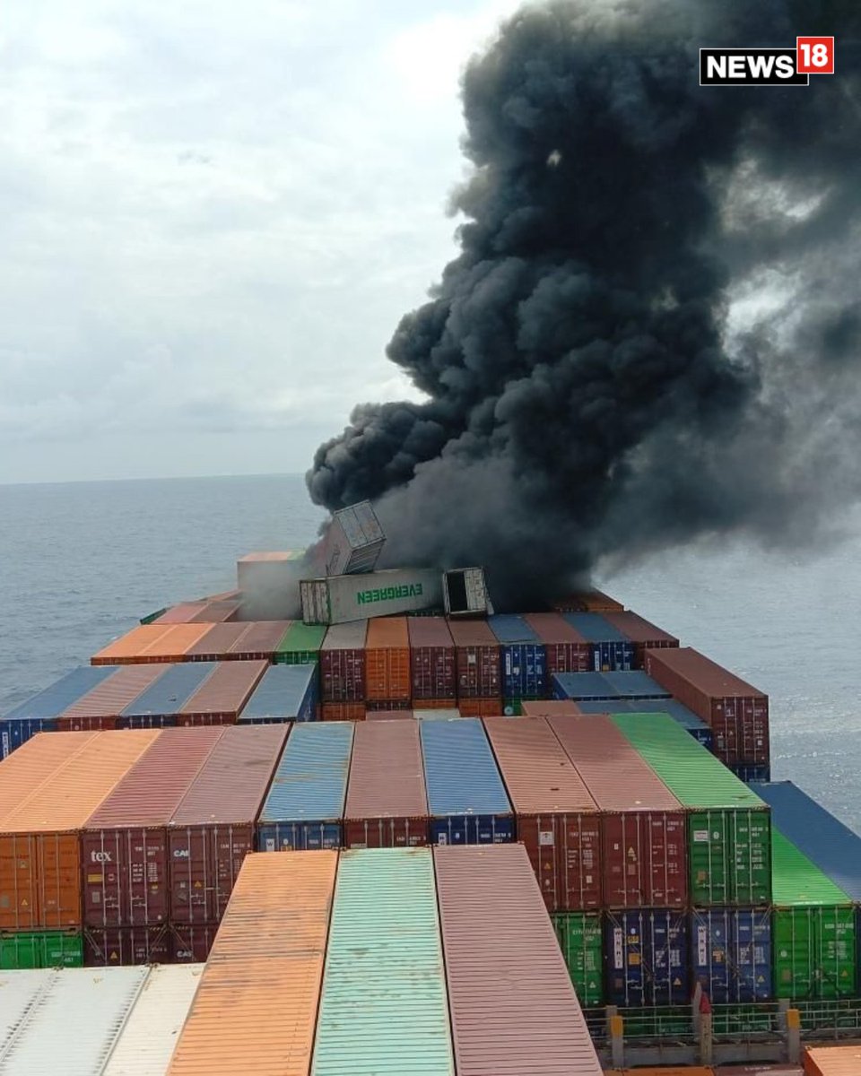 MV Wan Hai 503 Catches Fire Off Kerala, 4 Crew Missing, 20 Containers ...