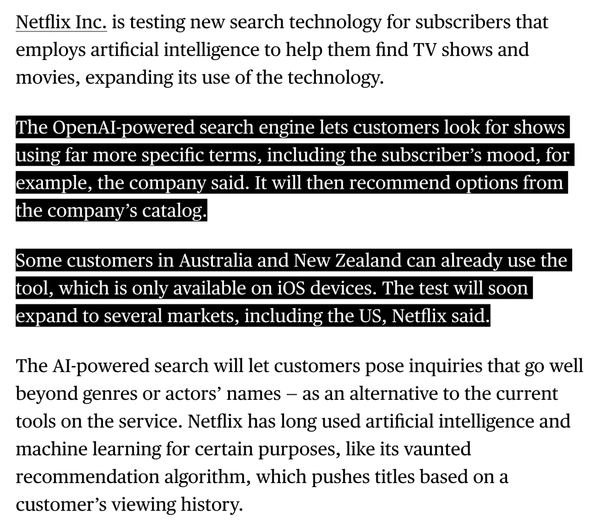 Netflix Tests New AI Search Engine Powered by OpenAI on iOS in ...