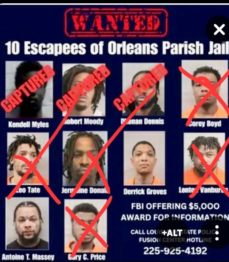 New Orleans Jail Escapees Antoine Massey and Derrick Groves On Run ...