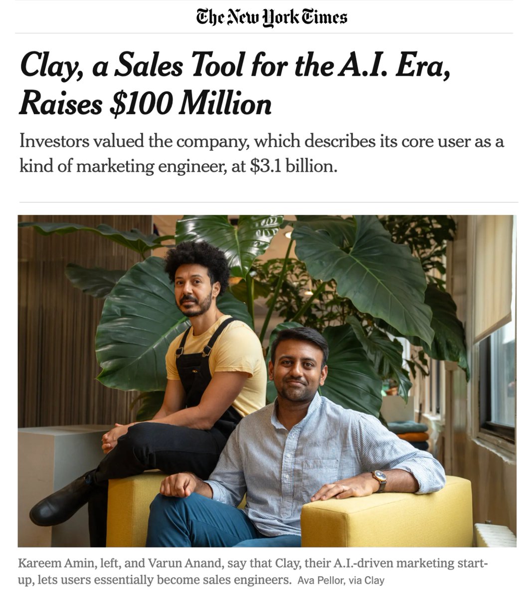 New York-Based AI Sales Platform Clay Raises $100 Million Series C at ...
