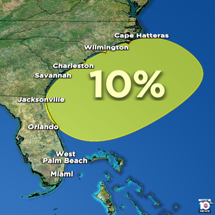 NHC Monitors 10% Development Chance Off Southeast Coast as 2025 ...