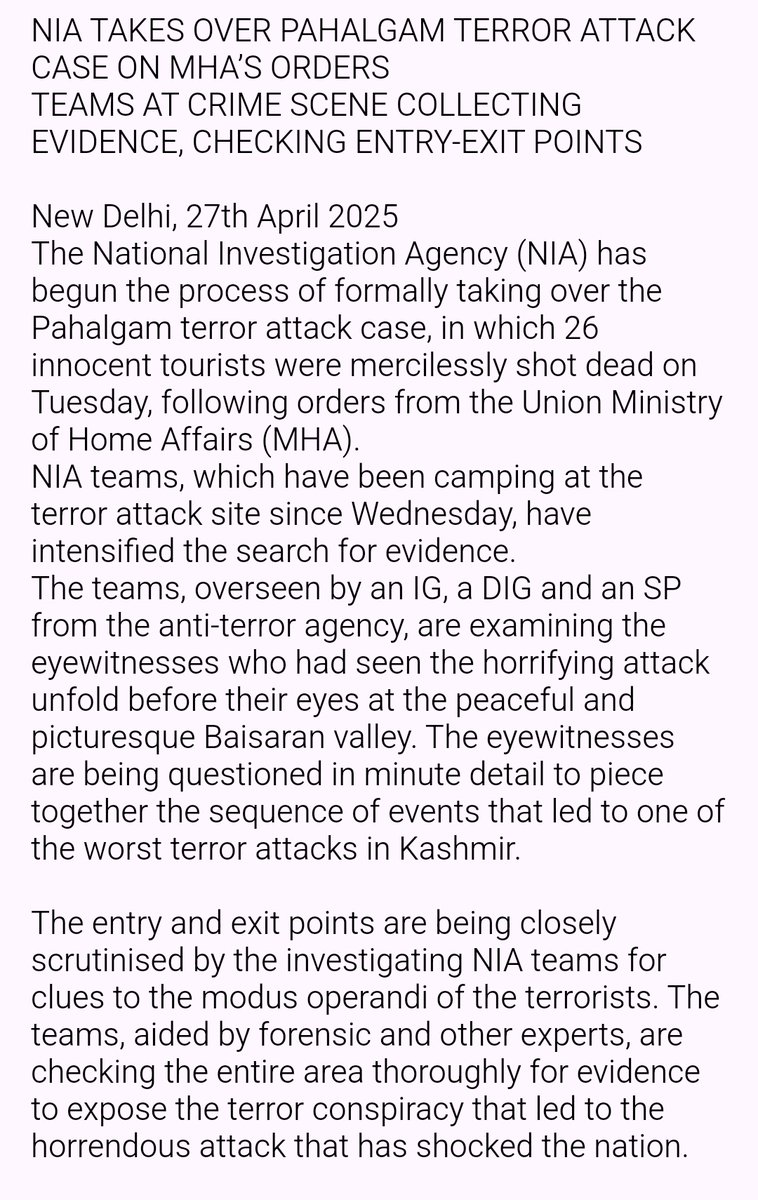 NIA Takes Over April 22 Pahalgam Attack Probe After 26 Killed at ...