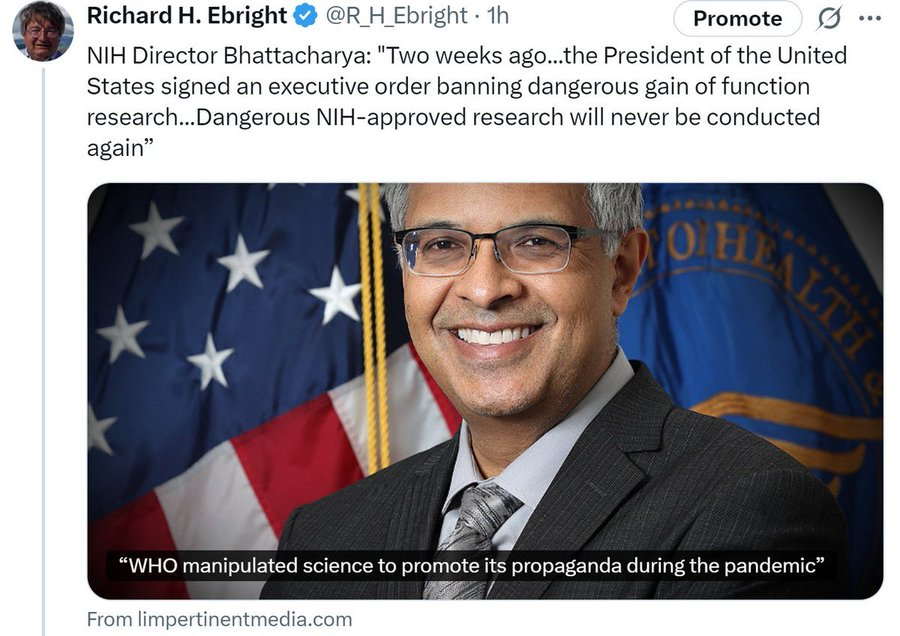 NIH Director Bhattacharya Bans Dangerous Gain-of-Function Research ...