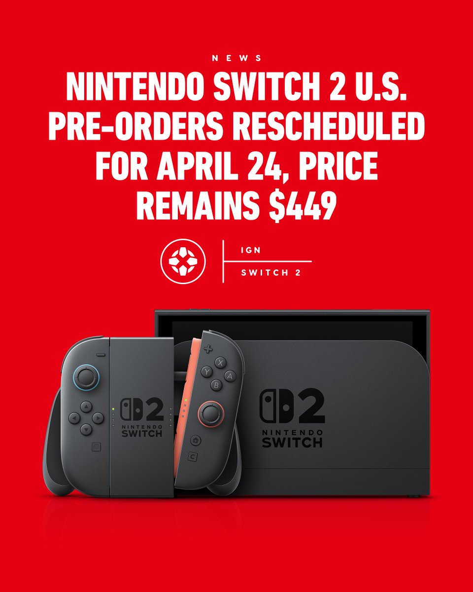 Nintendo Switch 2 US Pre-Orders Start April 24 at $449; Accessories Prices to Rise | DeepNewz ...