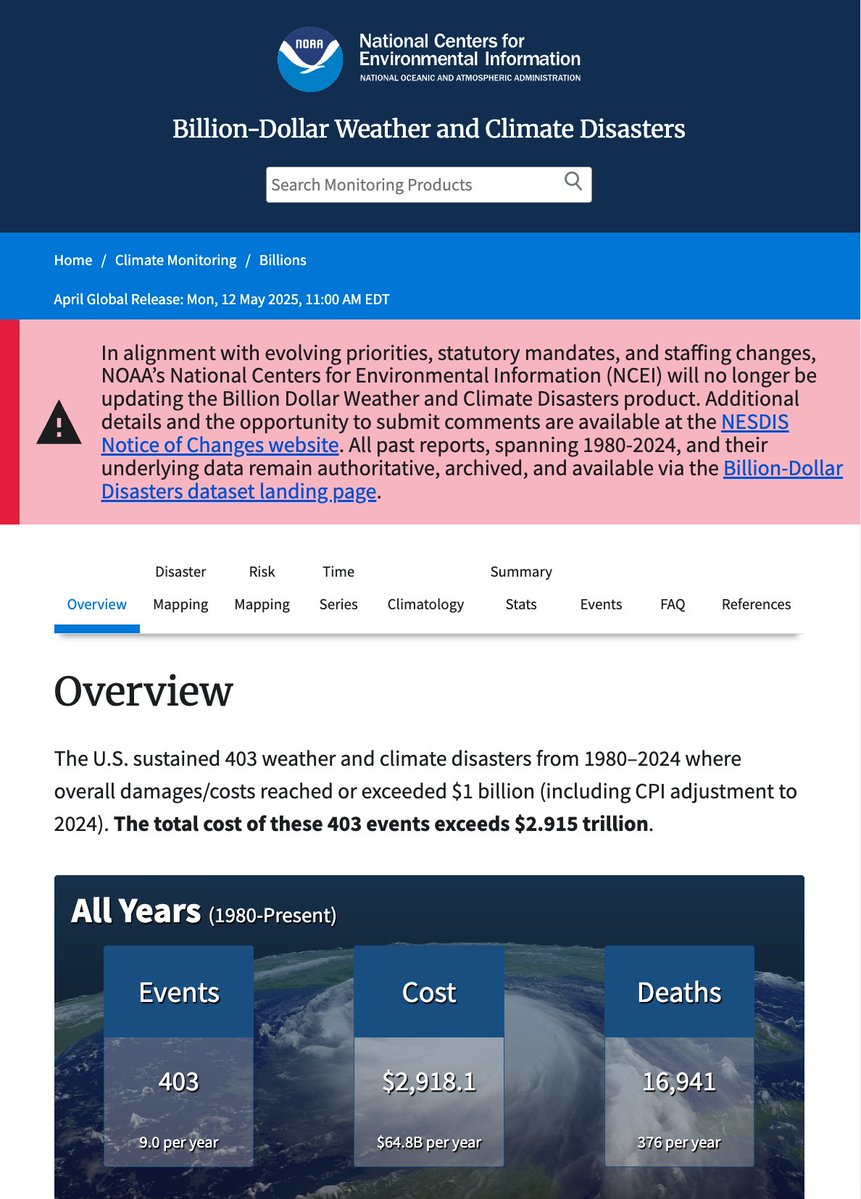 NOAA to Decommission Billion-Dollar Weather Disaster Database Ahead of ...