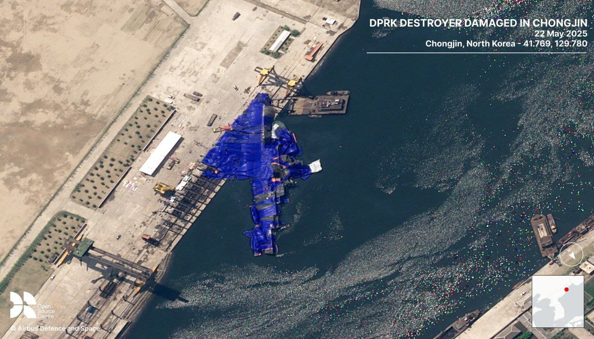 North Korea's 5,000-Ton Choe Hyon-Class Destroyer Capsizes at Launch ...