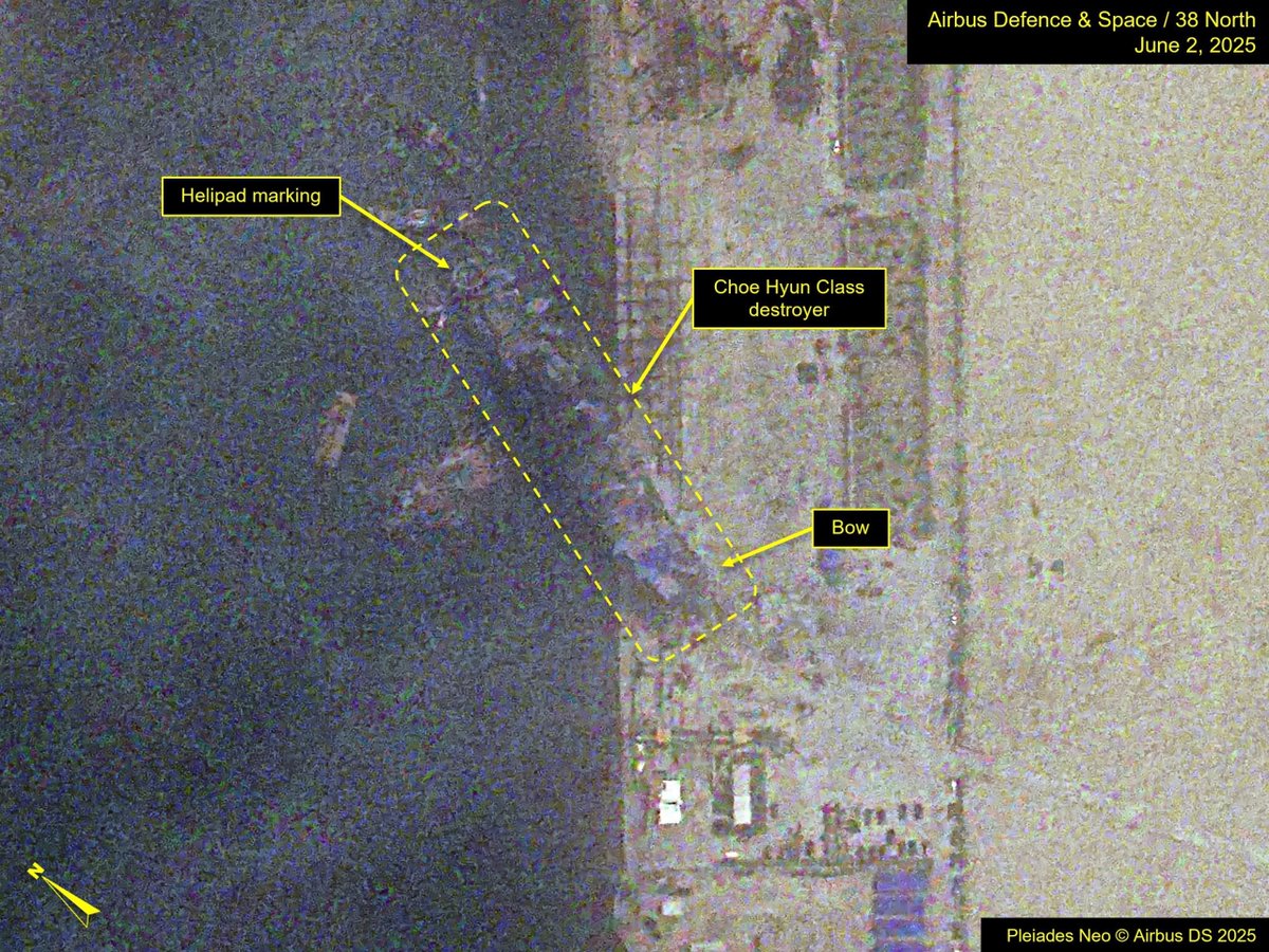 North Korea Uprights 5,000-Ton Choe Hyun-Class Destroyer After Launch ...
