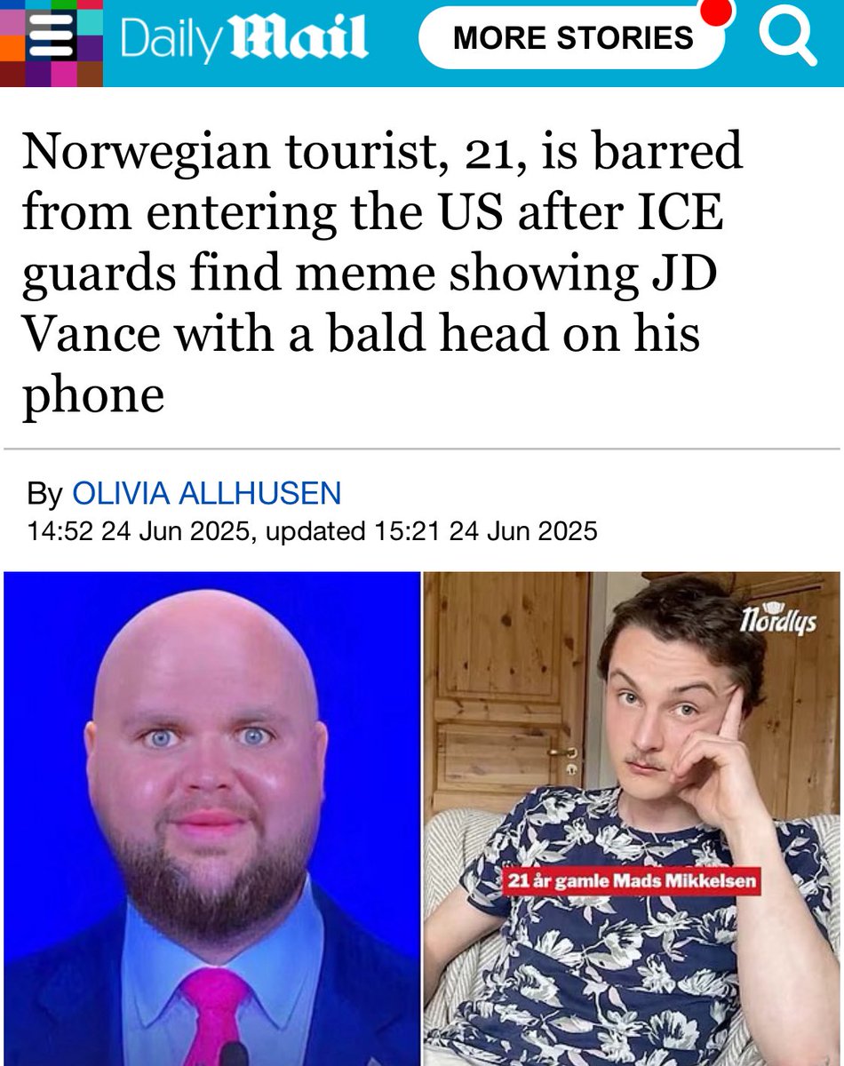 Norwegian Tourist Says U.S. Deported Him Over JD Vance Meme | DeepNewz Norway