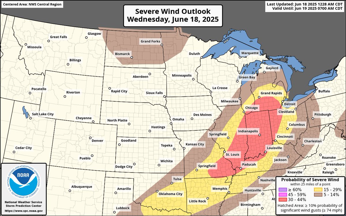 NWS Flags 10% Tornado Risk as Severe Storms Sweep Midwest to Mid-Atlantic | DeepNewz Natural ...