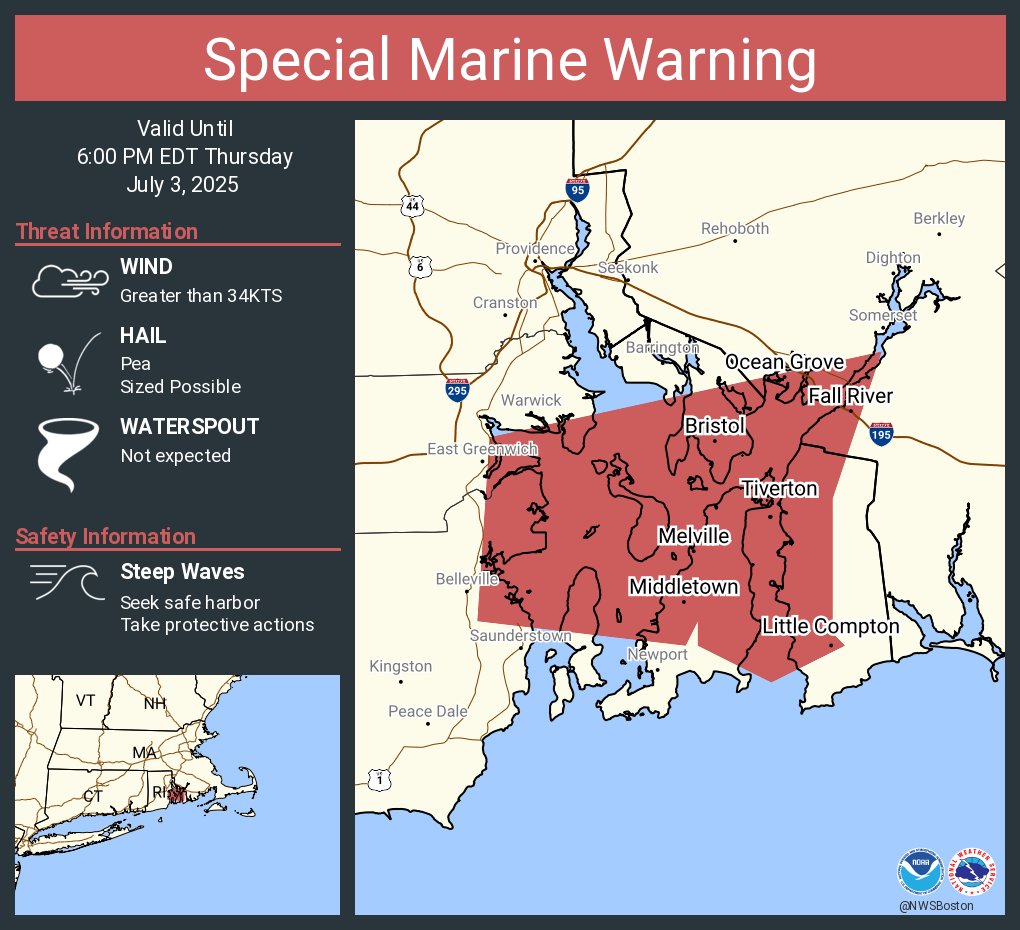 NWS Issues Widespread Marine Warnings From New Jersey to Cape Cod ...