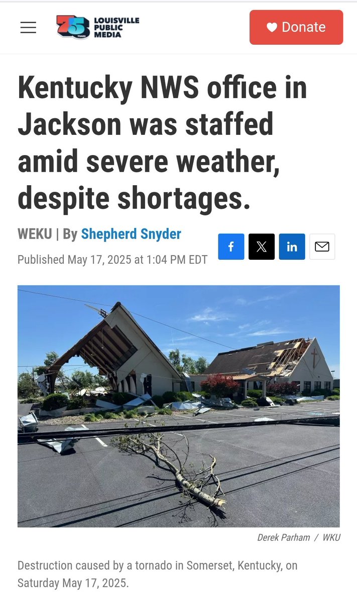 NWS Jackson, KY Staffed for Tornadoes Despite DOGE Cuts; 18 Dead ...