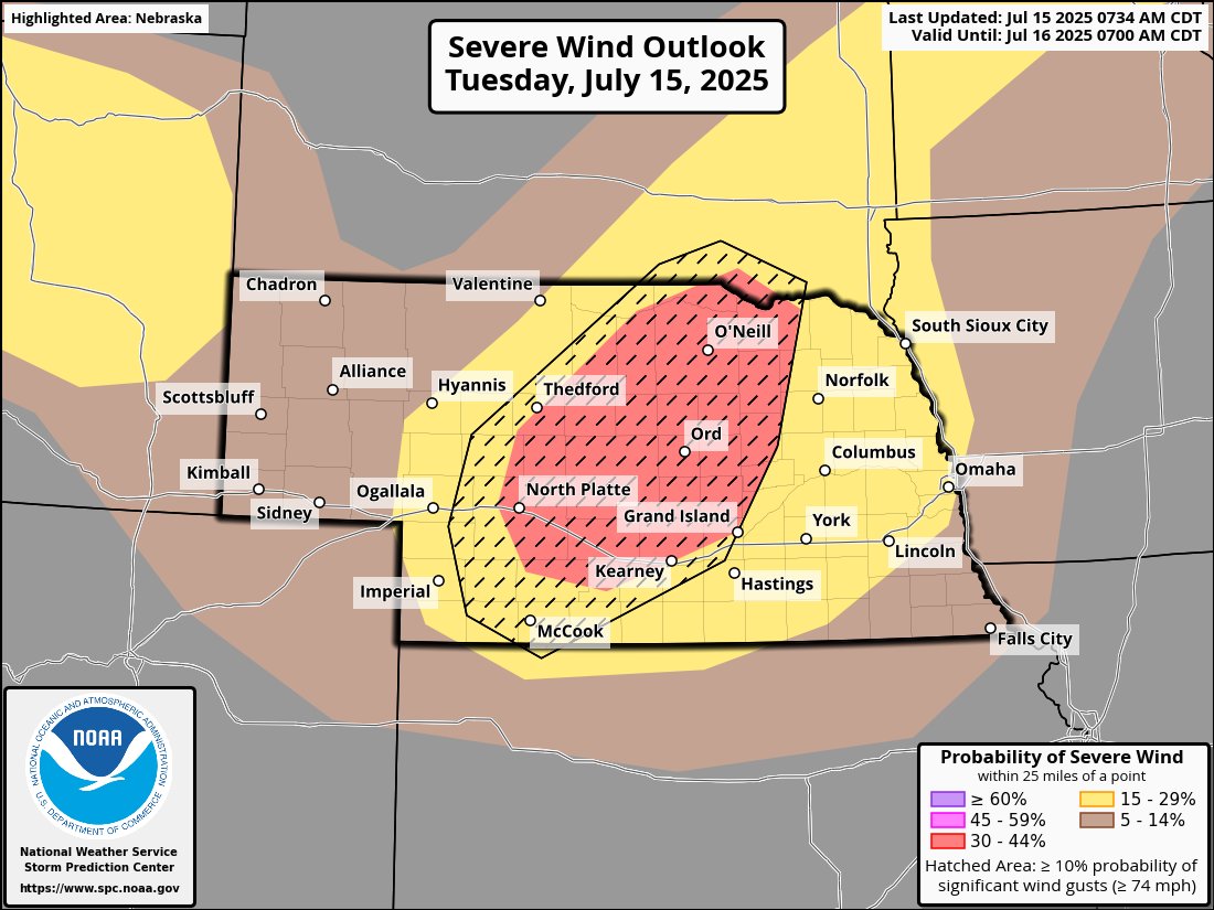 NWS Warns of 75-mph Wind Threat as Severe Storms Eye Nebraska ...