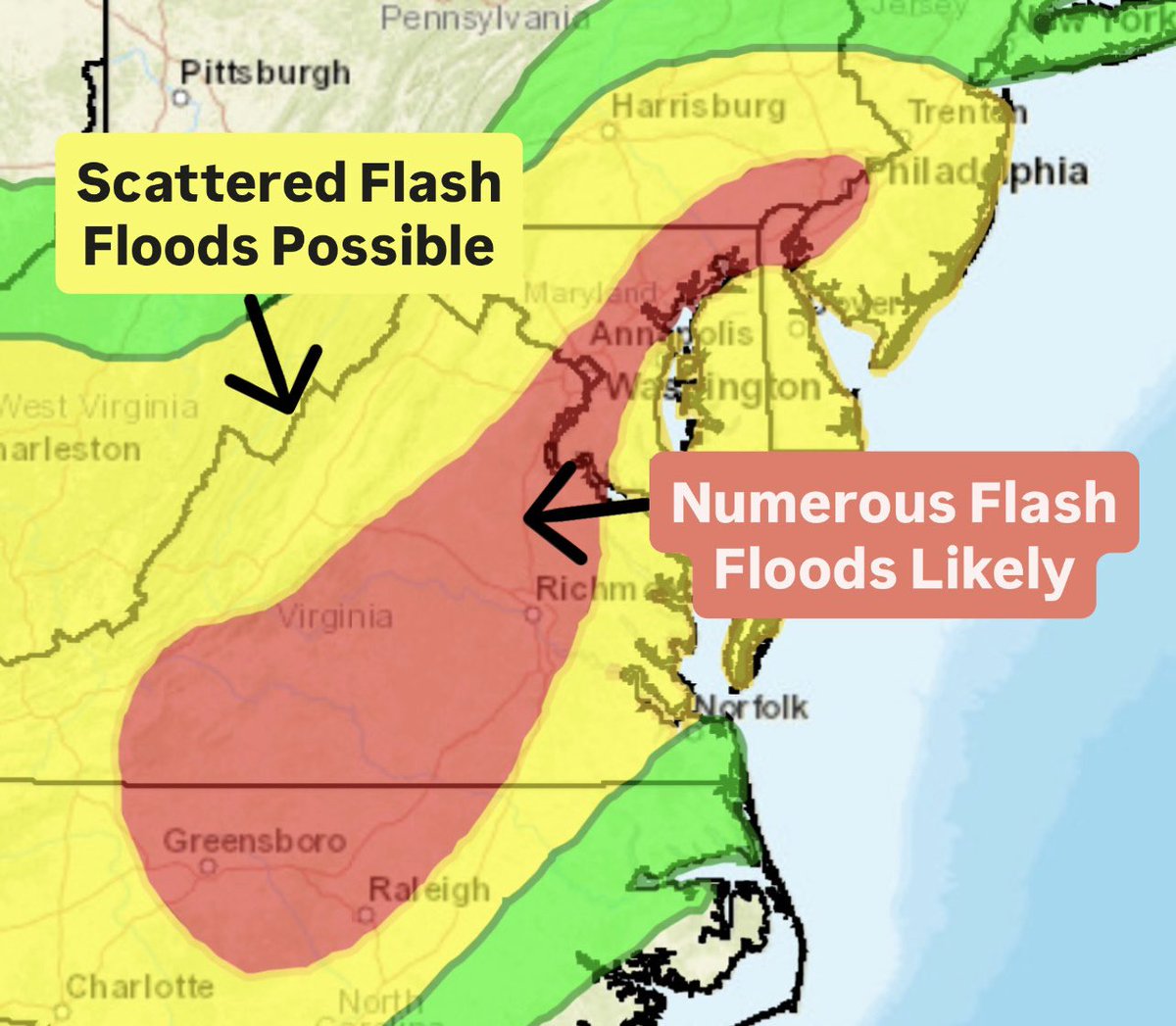 NWS Warns Mid-Atlantic of Life-Threatening Flash-Flood Risk | DeepNewz ...