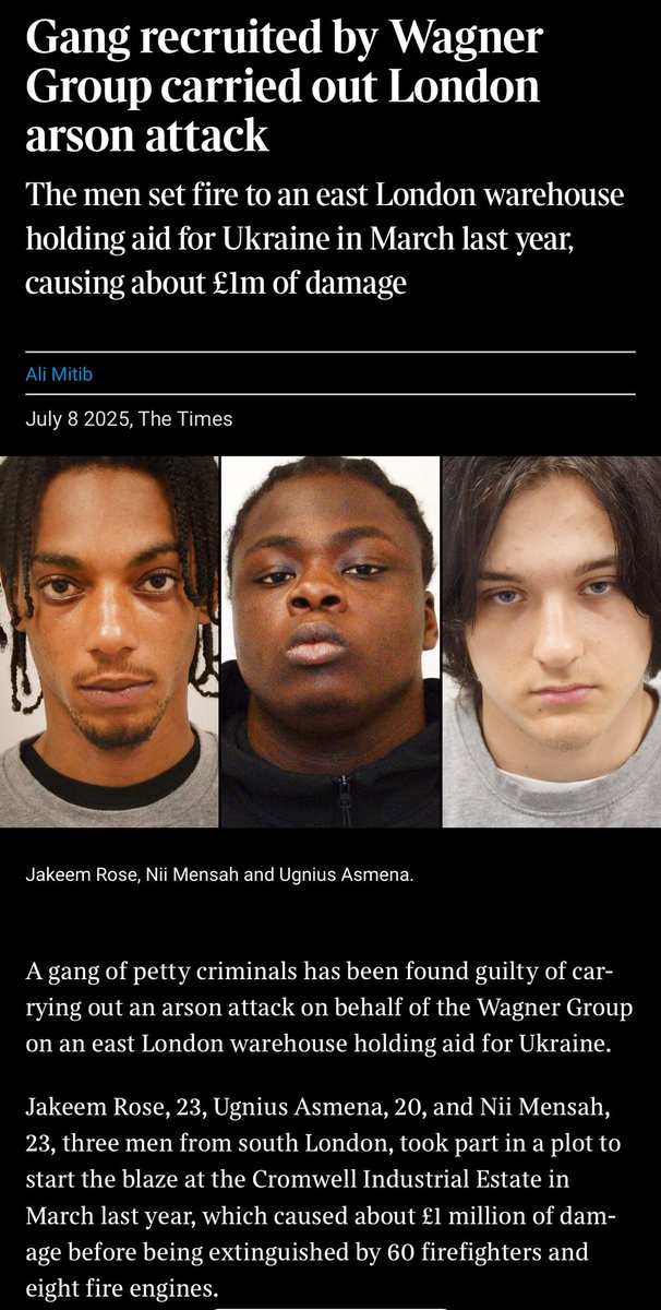 Old Bailey Convicts Three Men in Wagner-Linked London Arson | DeepNewz ...