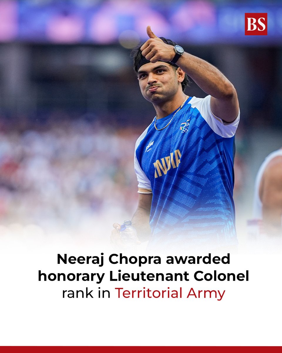 Olympic Gold Medallist Neeraj Chopra Conferred Honorary Lieutenant ...