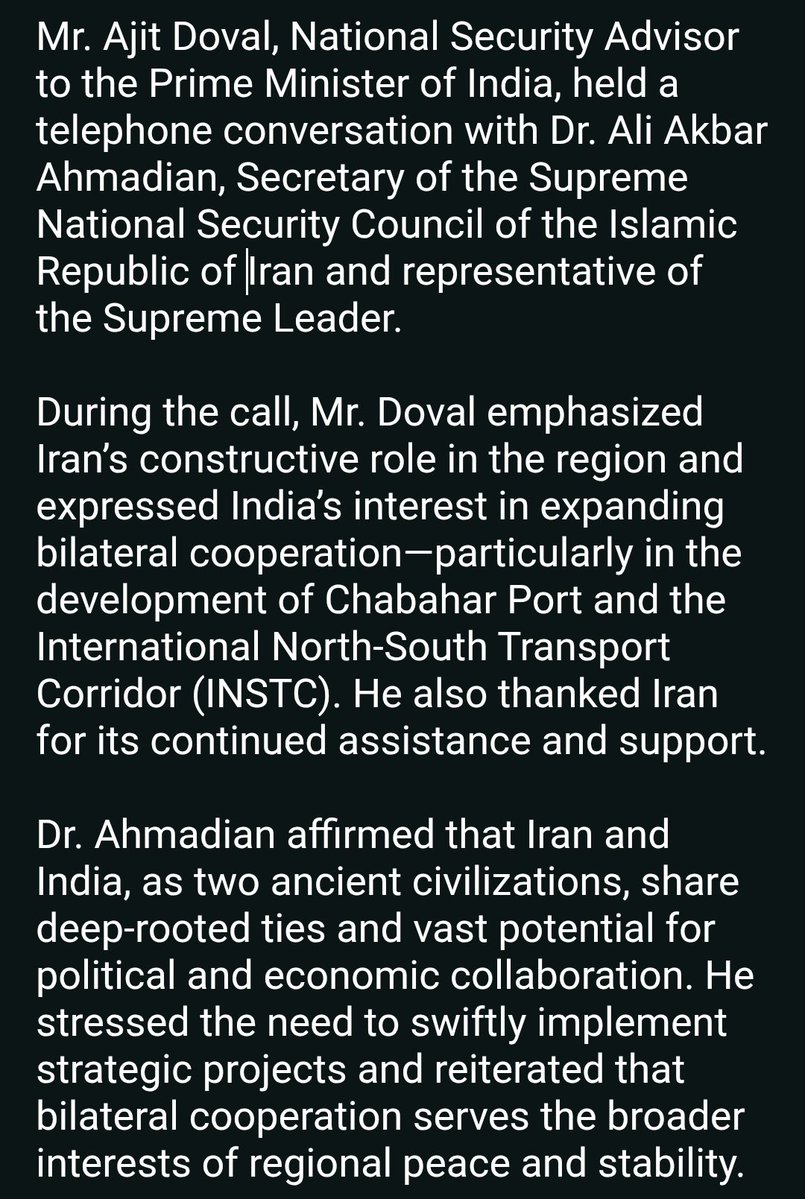 On May 18, India NSA Ajit Doval and Iran's Ali Akbar Ahmadian Discuss Rapid Development of ...