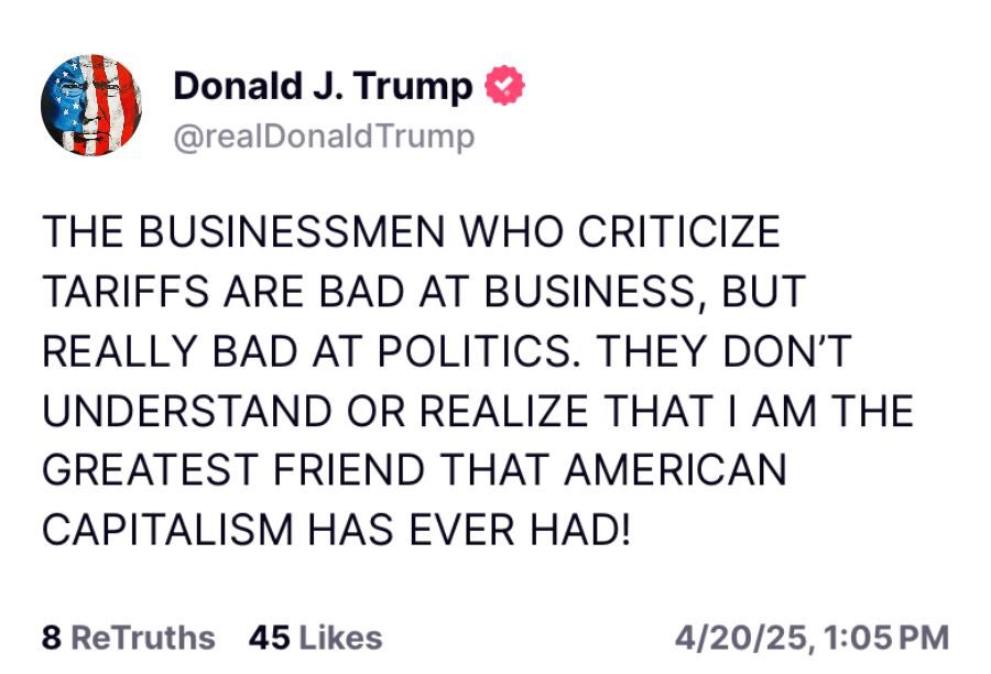 On Easter Sunday, Trump Uses Truth Social to Criticize Businessmen ...