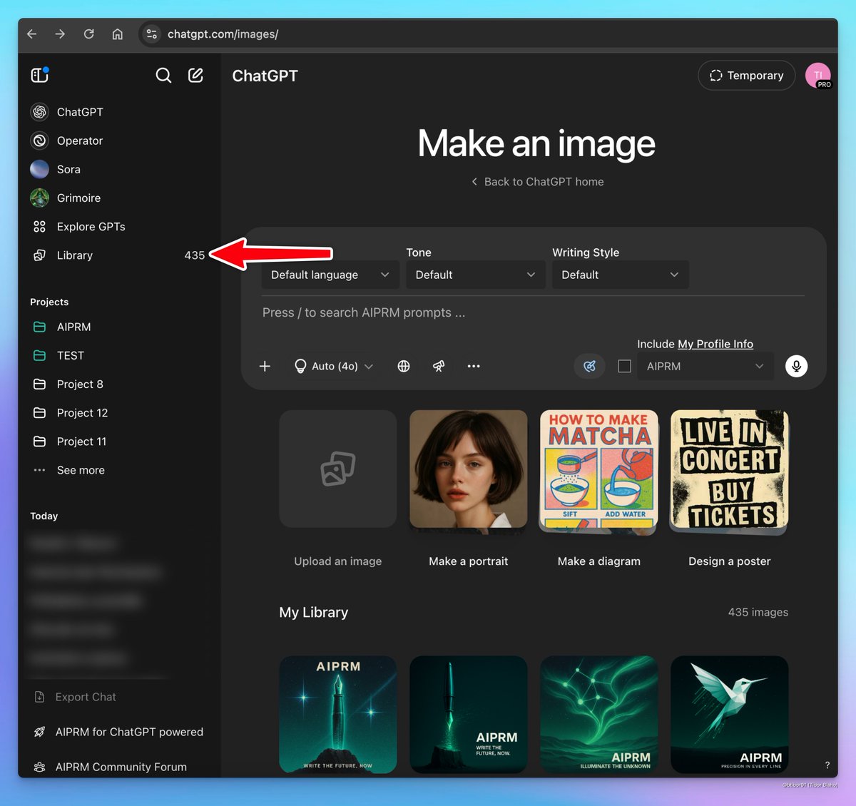 OpenAI Introduces Image Library Feature in ChatGPT with Starter Prompts 'Make a Portrait' and ...