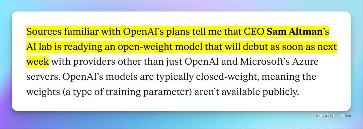 OpenAI Plans First Open-Weight Model Since 2019 as Internal System Hits ...