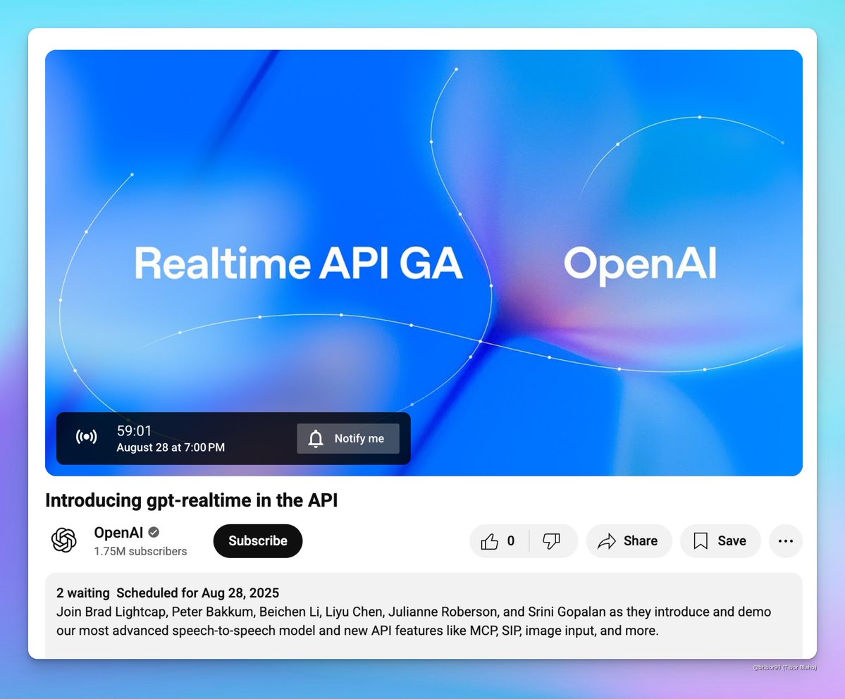 OpenAI Rolls Out gpt-realtime Model, Makes Realtime API Generally Available | DeepNewz AI Modeling