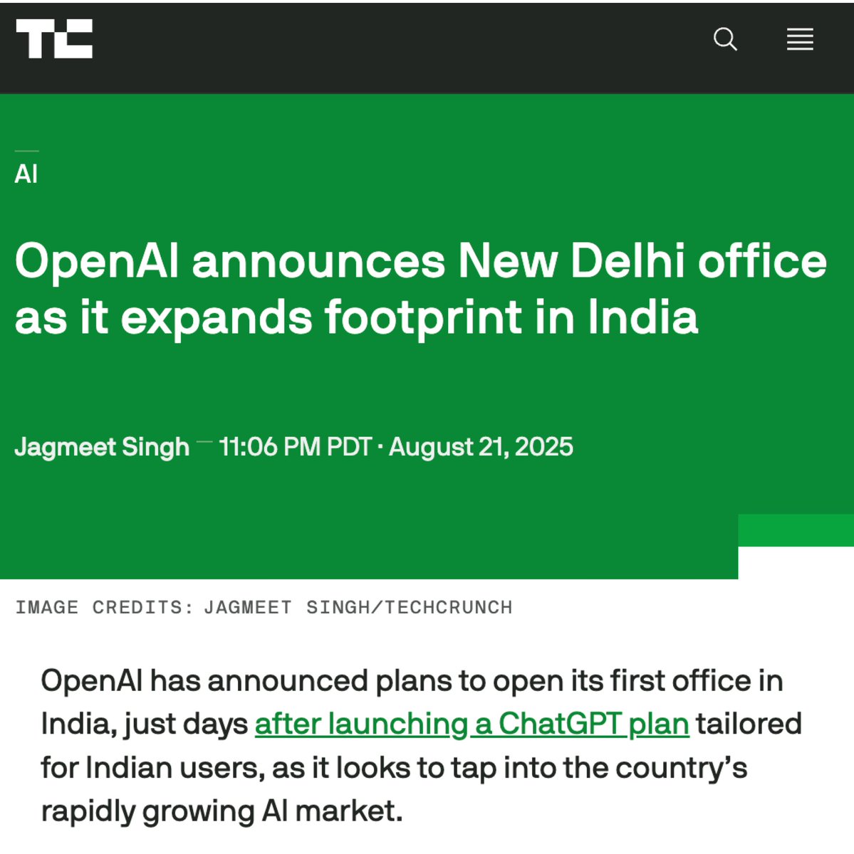 OpenAI to Open New Delhi Office, Launch ₹399 ChatGPT Go Plan, and Provide 500,000 Free Licenses ...