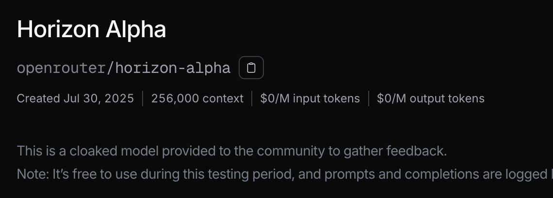 OpenRouter Releases ‘Horizon Alpha’ Model, Stirring Talk of GPT-5 | DeepNewz AI Modeling