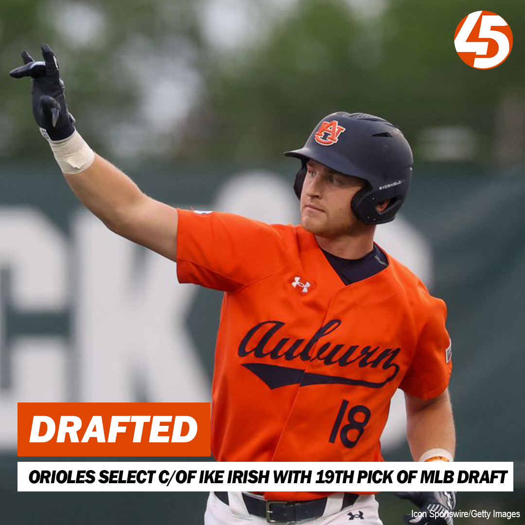Orioles Take Auburn Catcher Ike Irish 19th Overall in MLB Draft ...