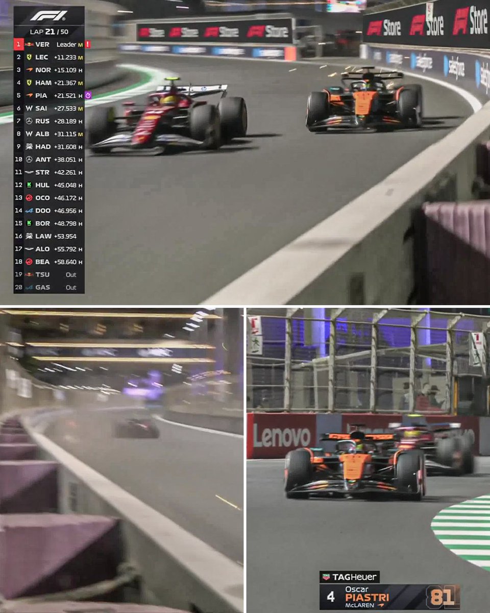 Oscar Piastri in McLaren Overtakes Lewis Hamilton at 2025 Saudi Arabian GP Amid Verstappen ...