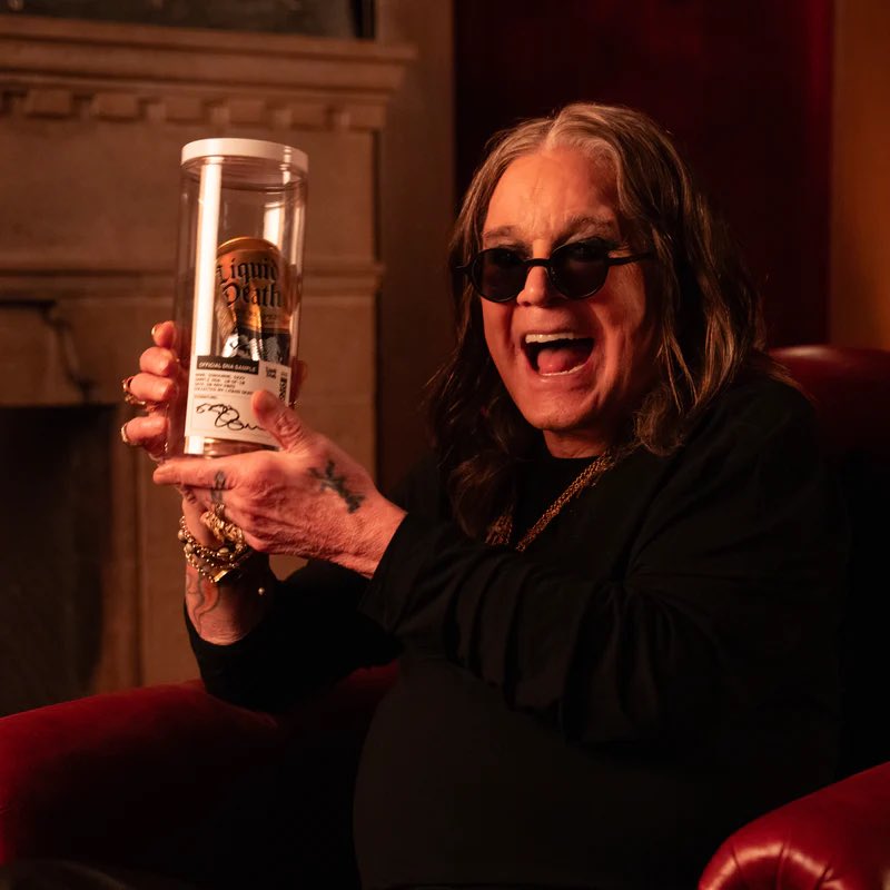 Ozzy Osbourne Sells 10 'Infinitely Recyclable Ozzy' Liquid Death Cans ...