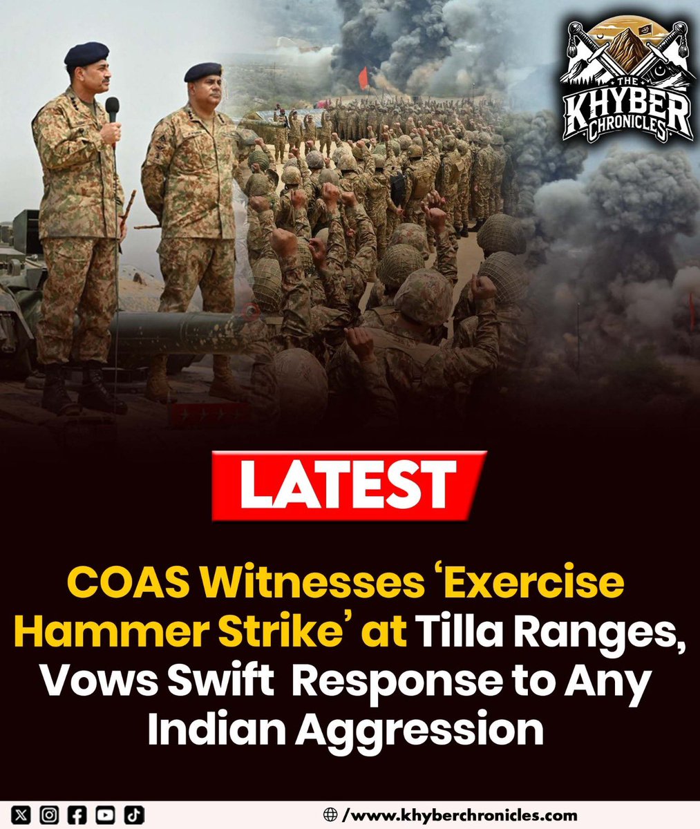 Pakistan Army Chief Munir Oversees Mangla Strike Corps' Hammer Strike ...