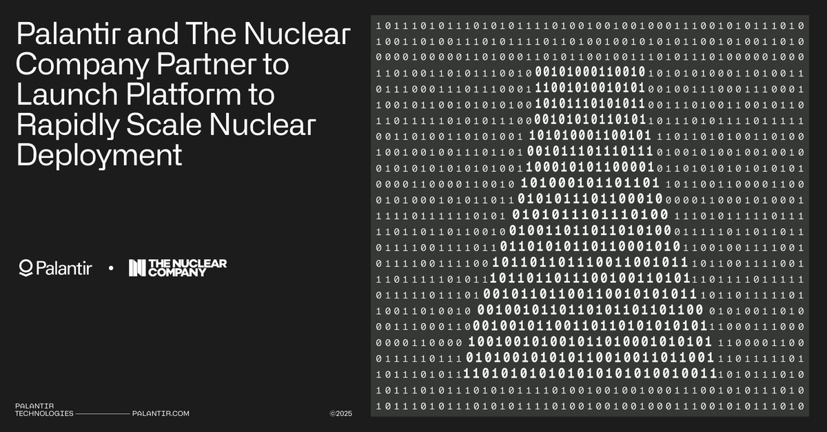 Palantir, The Nuclear Company Launch AI Platform to Speed U.S. Reactor ...