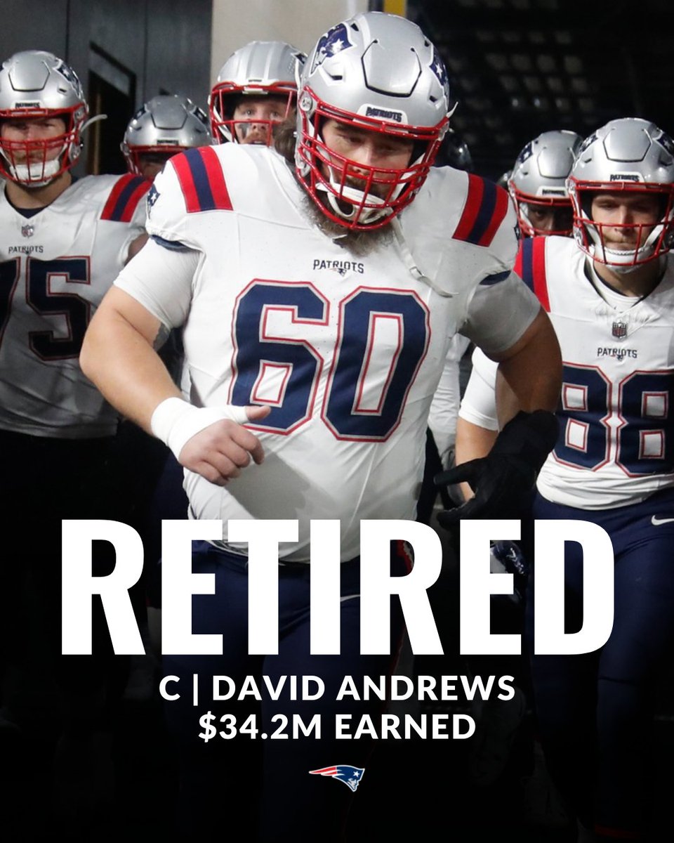 Patriots Captain David Andrews Retires After 10 Seasons, Earned $34M ...