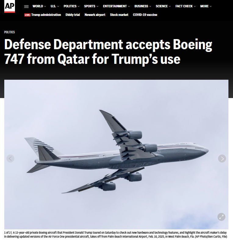 Pentagon Accepts $400 Million Qatari Boeing 747 for Trump’s Air Force ...