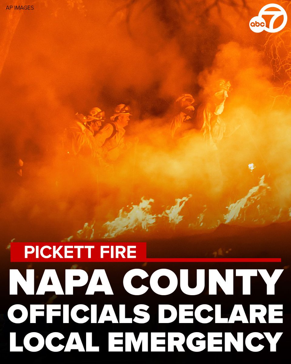 Pickett Fire Holds at 6,800 Acres as Napa Declares Emergency ...