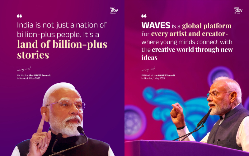 PM Narendra Modi Inaugurates Four-Day WAVES 2025 Summit at Jio World ...