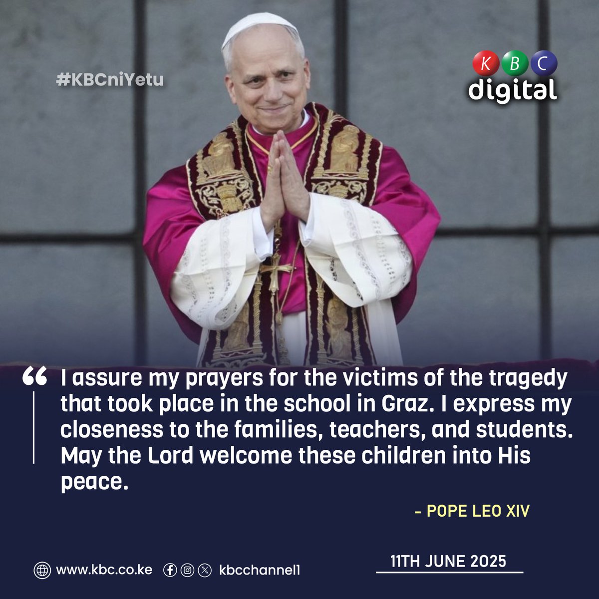 Pope Leo XIV Prays for Graz School Shooting Victims in Austria at St ...