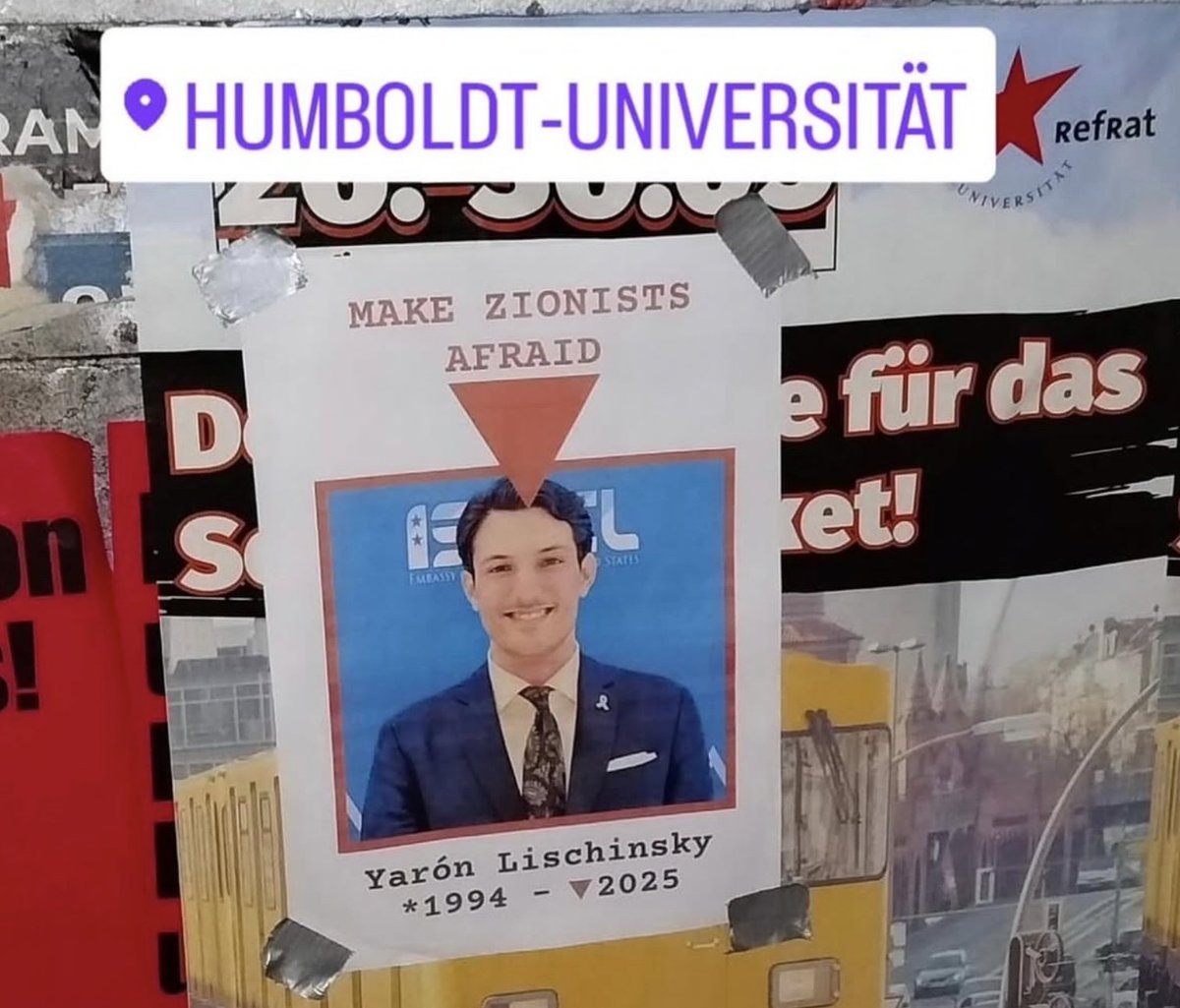 Poster at Humboldt University Celebrates Yaron Lischinsky's Murder ...