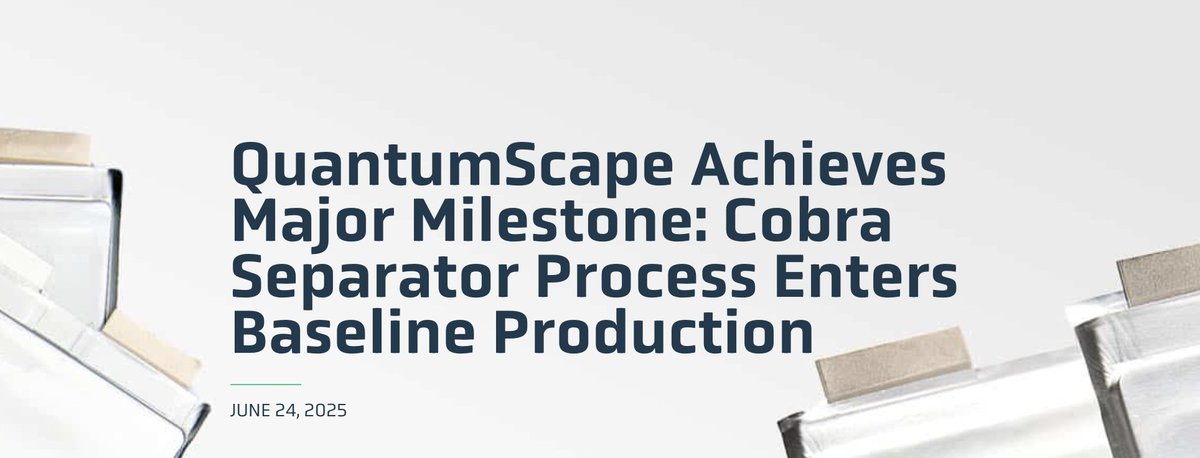 QuantumScape Integrates Cobra Separator Process, Replacing Raptor ...