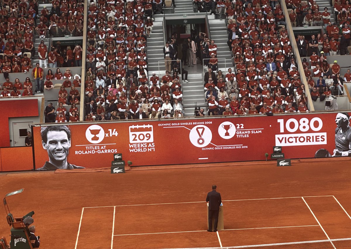 Rafael Nadal Honored With Tribute Plaque on Chatrier Court at Roland ...