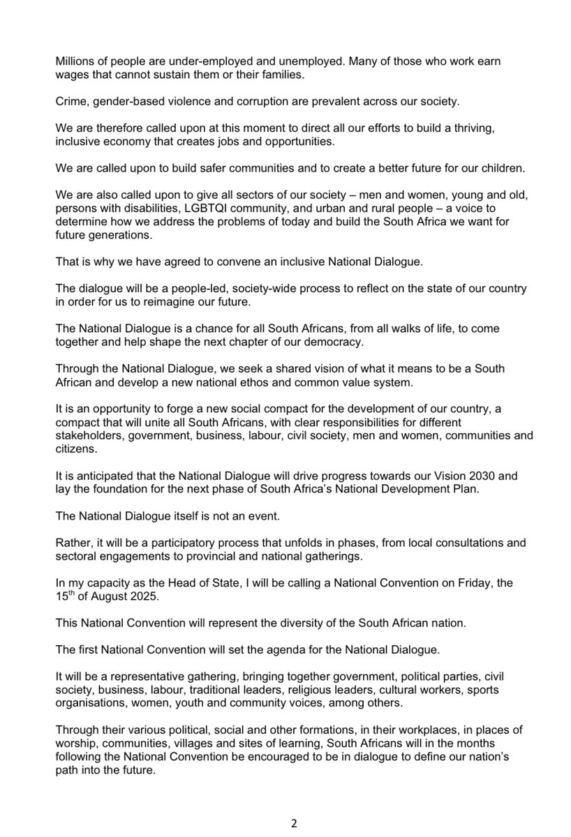 Ramaphosa Launches National Dialogue with 32-Member Group as ...