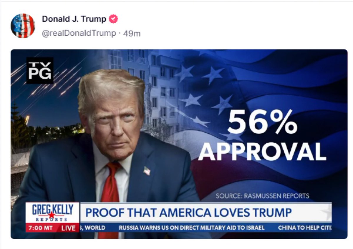Rasmussen Poll Puts Trump Approval at Record 56% | DeepNewz Politics