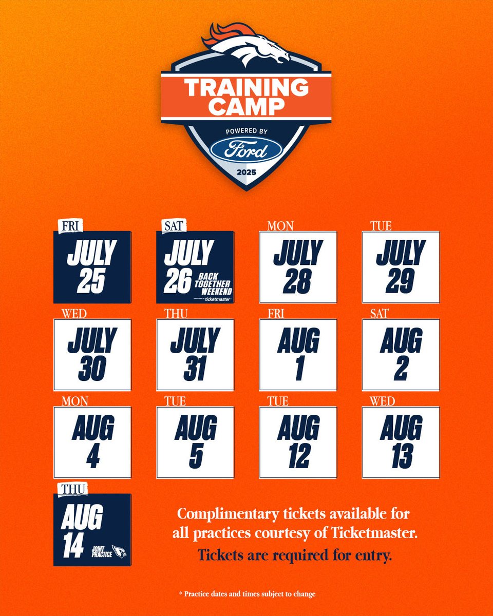 Ravens, Broncos, Colts, Browns Announce 2025 Training Camp Schedules ...
