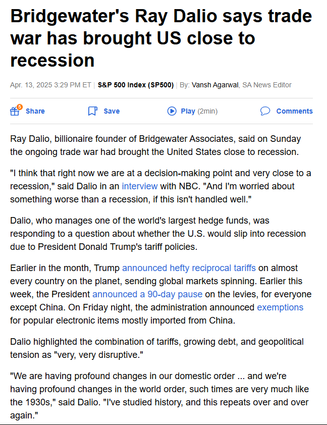 Ray Dalio Warns U.S. Economy Faces Crisis Worse Than Recession Due to ...