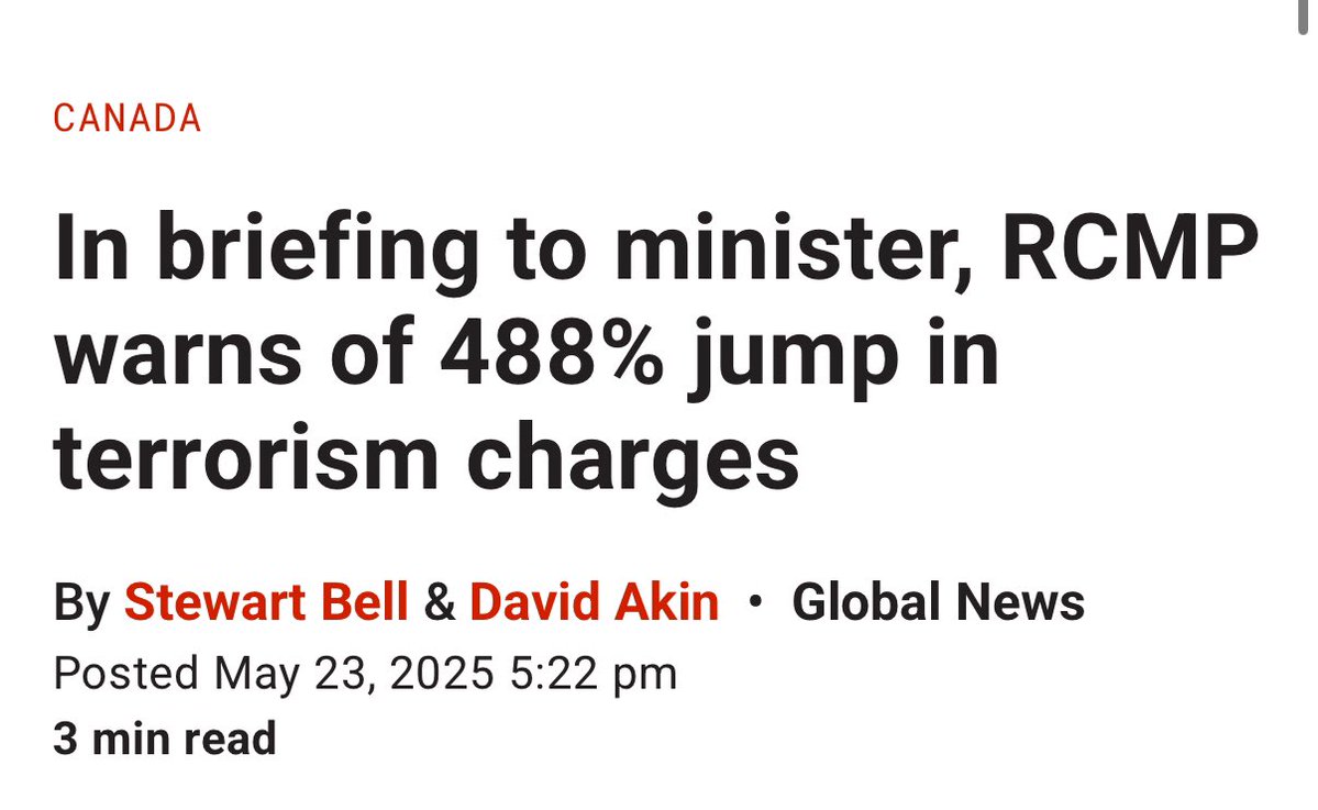 RCMP Reports 488% Surge in Terrorism Charges in Canada With 83 Charges ...