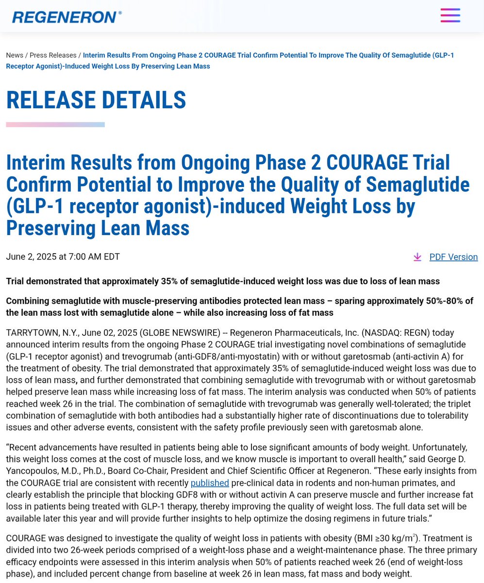 Regeneron’s Phase 2 Trial Shows Semaglutide Combo Preserves Muscle ...