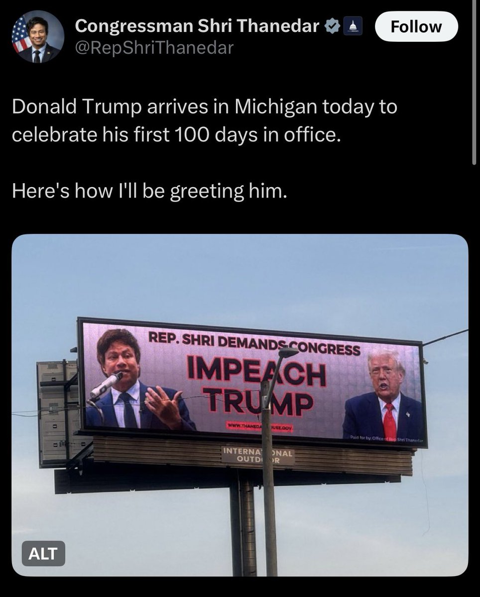 Rep. Thanedar Files Seven Impeachment Articles Against Trump Over DOGE ...