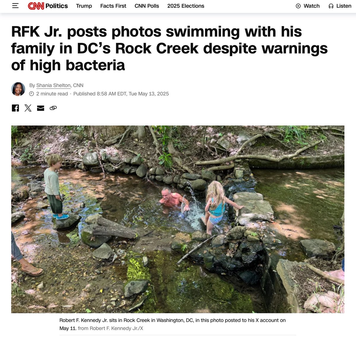 RFK Jr. Ignores Safety Warnings, Swims in E. coli-Contaminated Rock ...