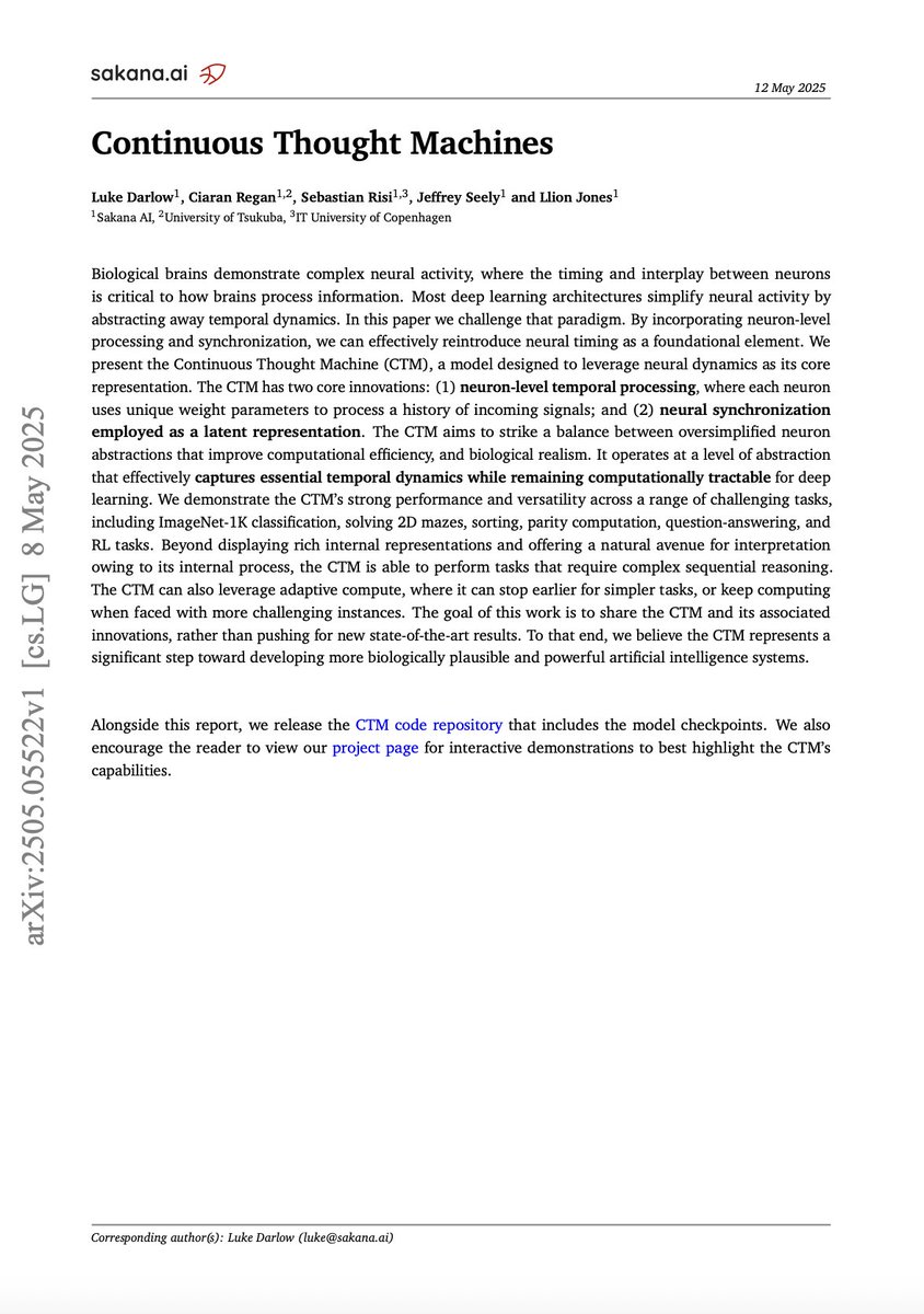 Sakana AI Unveils Continuous Thought Machine for Step-by-Step Reasoning ...