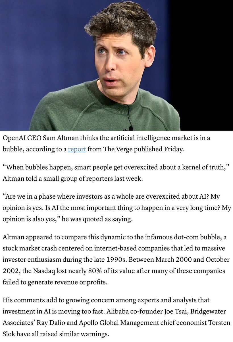 Sam Altman Warns of AI Bubble as MIT Finds 95% of Generative AI Pilots ...